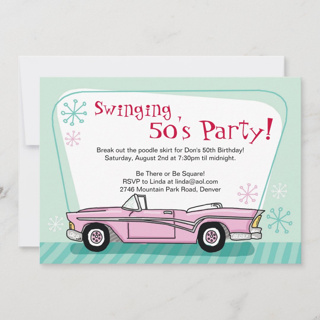 Retro 1950's Invitation | Zazzle