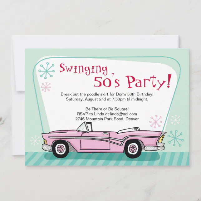 Retro 1950's Invitation | Zazzle