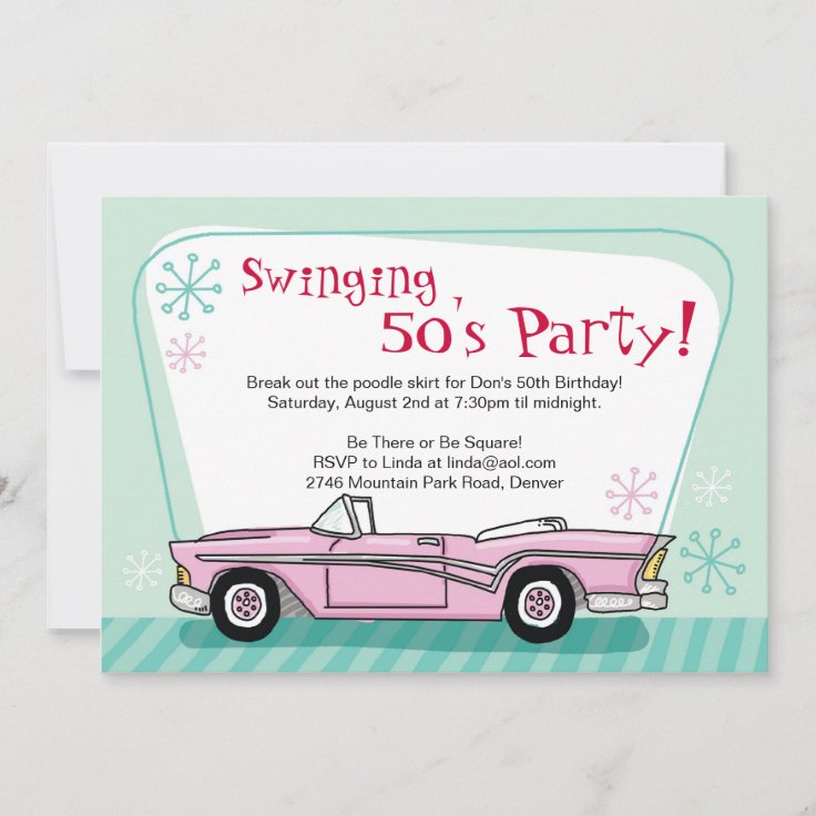 Retro 1950's Invitation | Zazzle