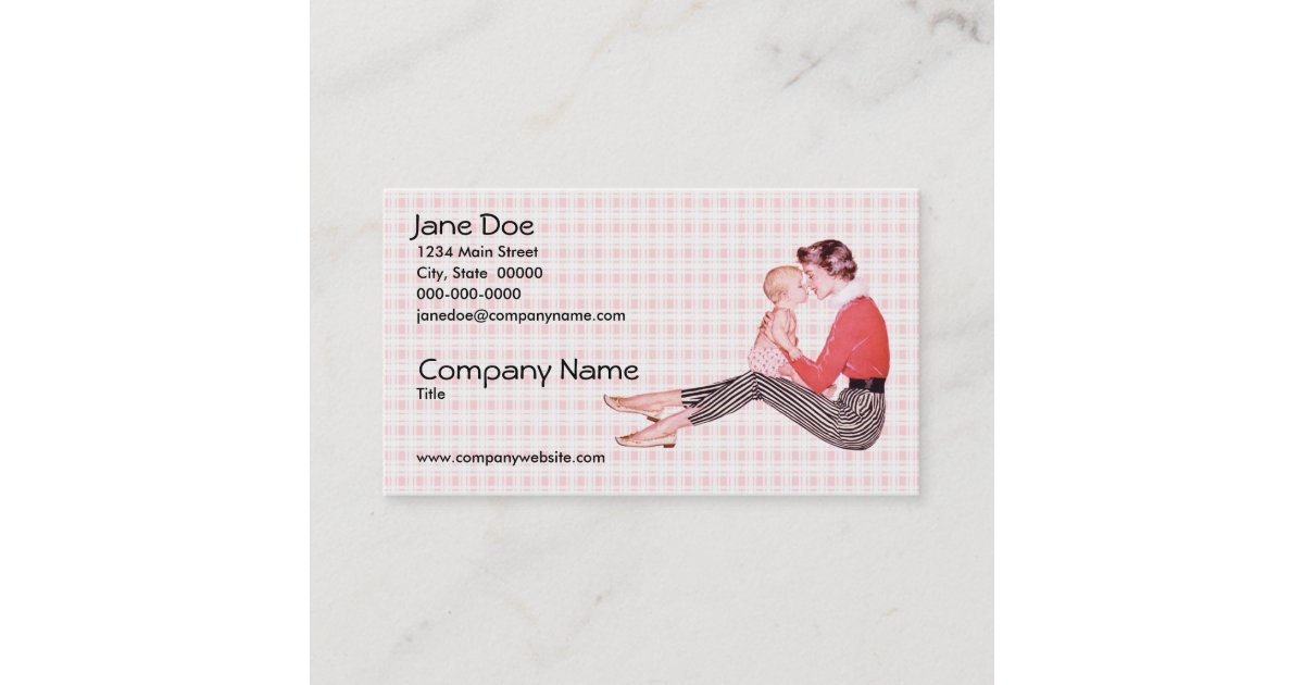 Retro 1950s Mom and Baby Business Card | Zazzle
