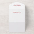 Retro 1950s Wavy Edge Dark Red Wedding All In One Invitation | Zazzle