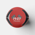 Retro 1957 Classic Black & White Checkered Flag Can Cooler | Zazzle