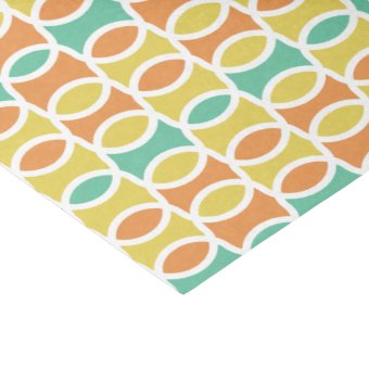 Retro 1960s Circles Ovals Orange Teal Gold Tissue Paper | Zazzle