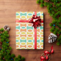 Retro 1960s Circles Ovals Orange Teal Gold Wrapping Paper | Zazzle