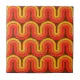 Retro 1970 Style Wave Pattern Ceramic Tile | Zazzle