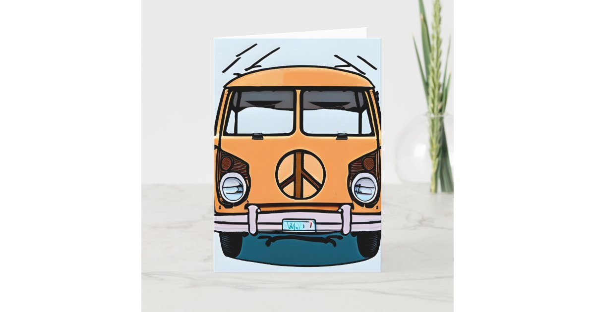 Retro 1970's Van | Groovy Birthday Card | Zazzle