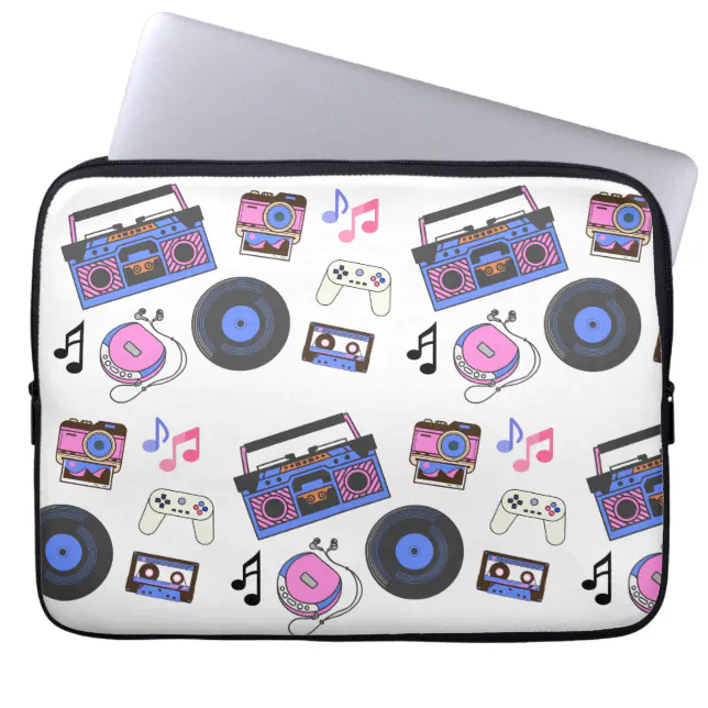 Retro 1980's Era Music Nostalgic Laptop Sleeve | Zazzle