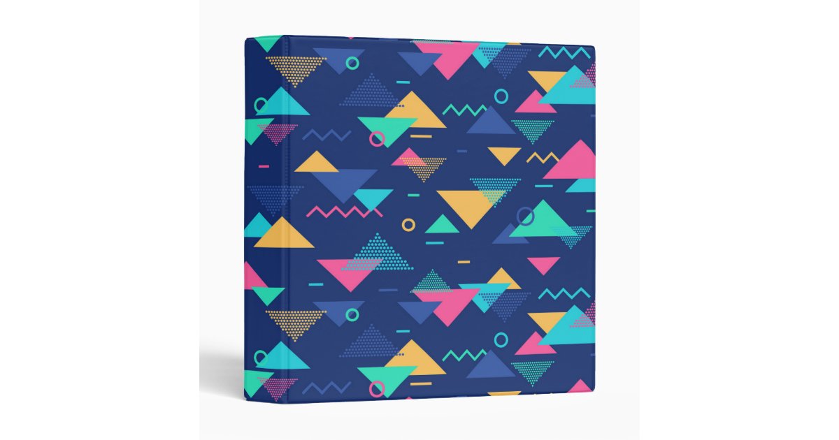 Retro 1980's Pattern 3 Ring Binder | Zazzle