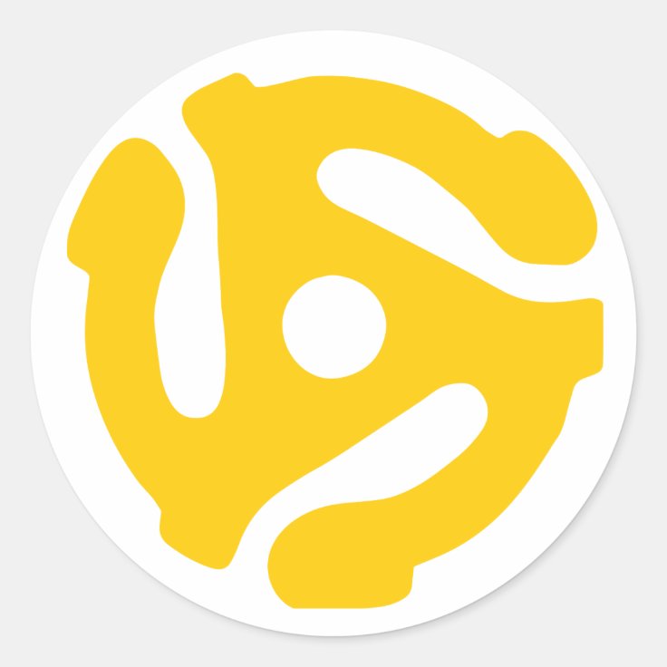 Retro 45 Record Adapter Classic Round Sticker | Zazzle