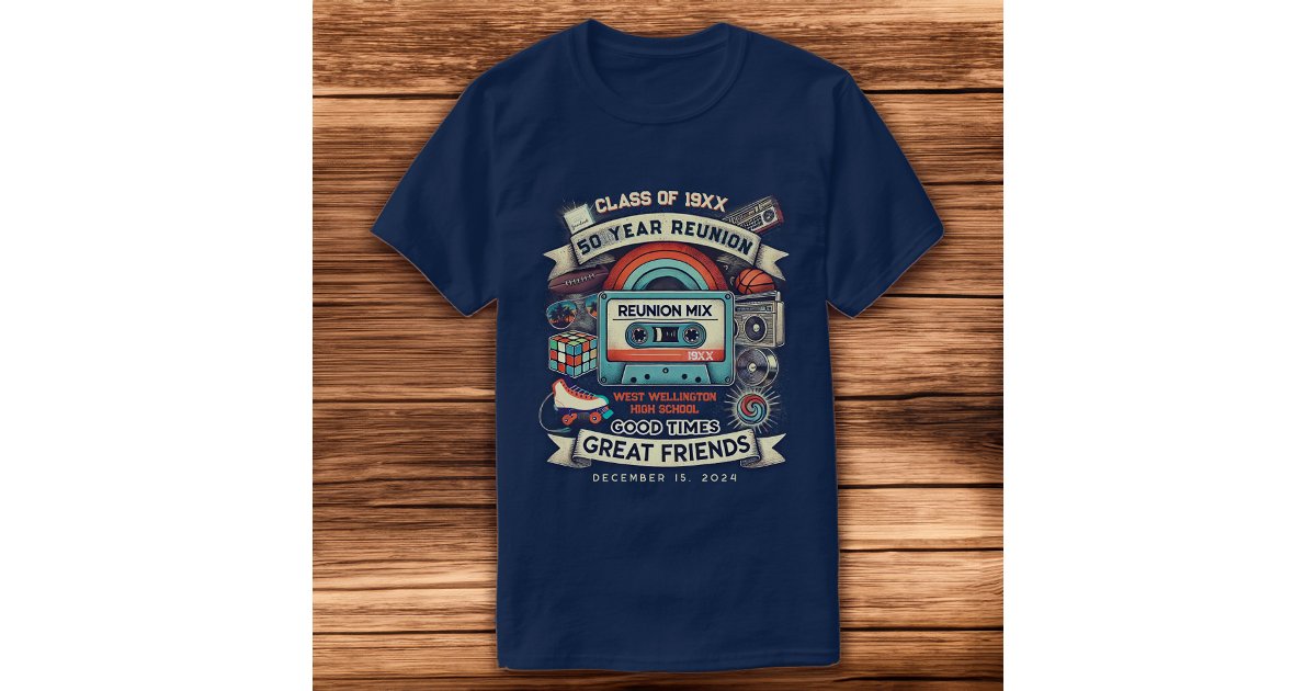 Retro 50 Year High School Reunion Vintage Class T-Shirt | Zazzle
