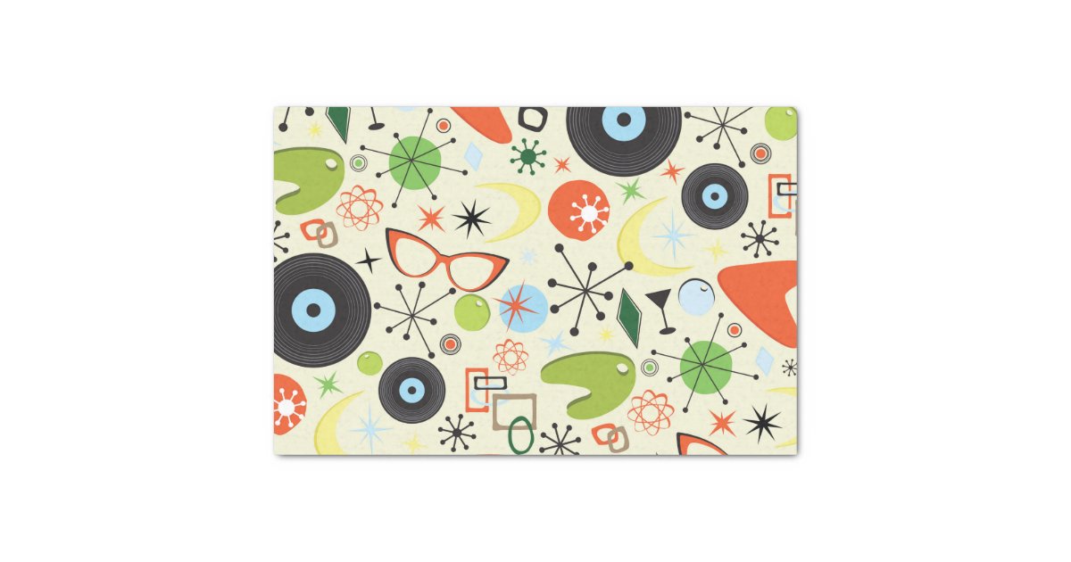 Retro 50's 60's Vintage Fashion Pattern Party Tissue Paper | Zazzle