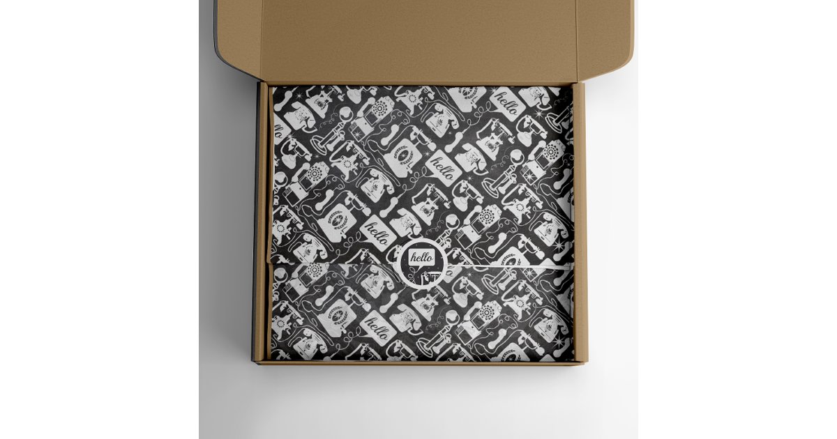 Retro 50s Any Color Old Fashion Telephone Pattern Tissue Paper | Zazzle
