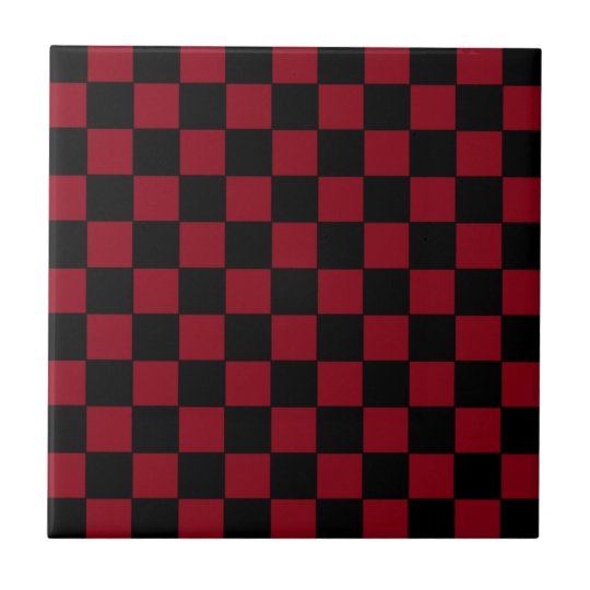 Retro 50s Red & Black Checkerboard Decorator Tile | Zazzle.com