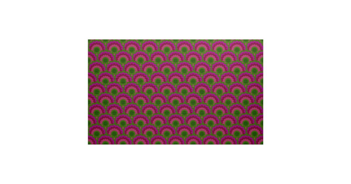 Retro 60s 70s Mod fabric Scallop pattern | Zazzle