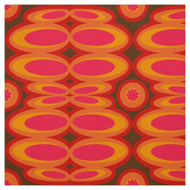 Retro Vintage 60's Pattern Fabric | Zazzle.com