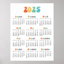 Retro 60s Hippie 2025 calendar Poster | Zazzle