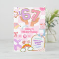 Retro 67 Aesthetic Patch Party Birthday Invitation | Zazzle