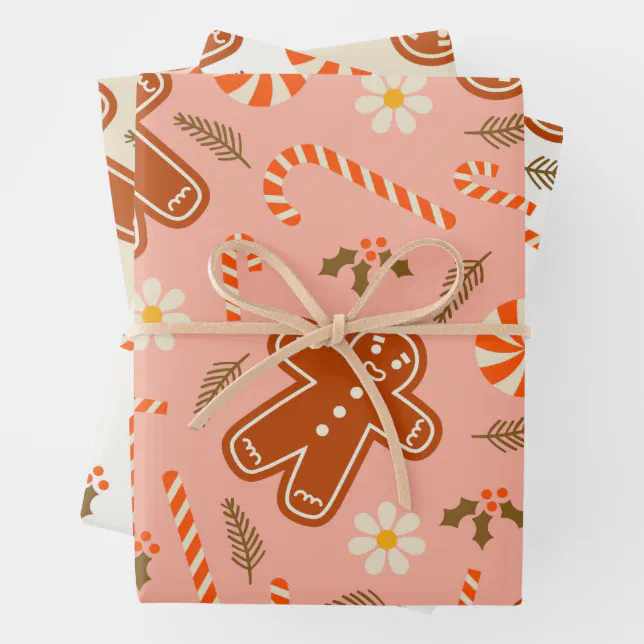 Retro 70’s Gingerbread Man Christmas Decor Paper | Zazzle