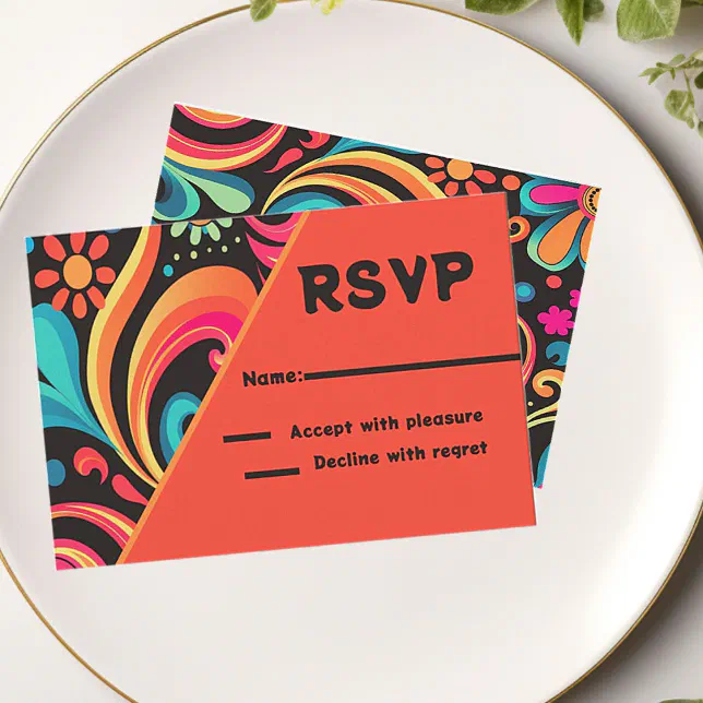 retro 70’s RSVP card | Zazzle