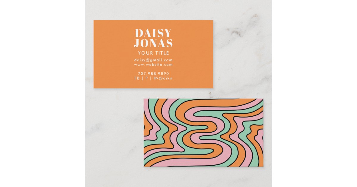 Retro 70's Business Card Abstract | Zazzle