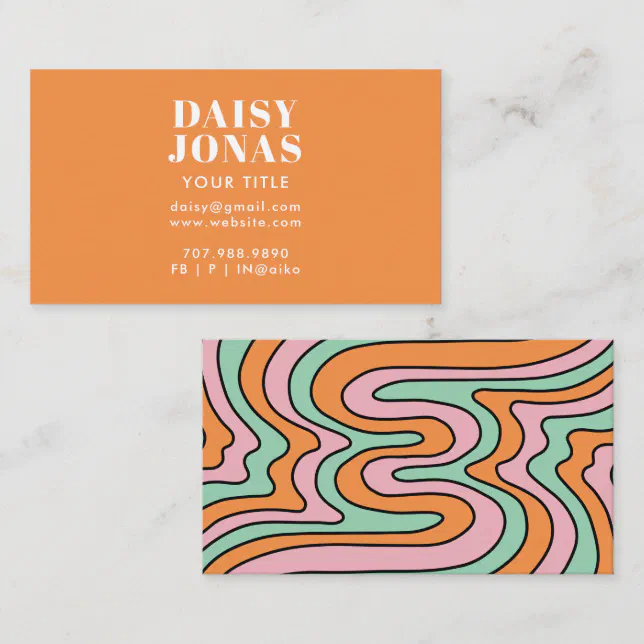 Retro 70's Business Card Abstract | Zazzle