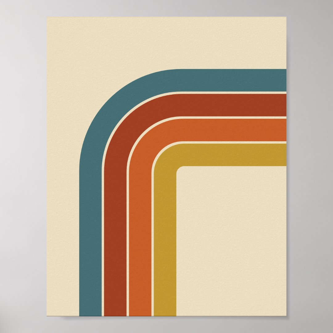 Retro 70s Curve Poster | Zazzle