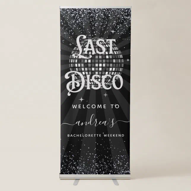 Retro 70s Last Disco Bachelorette Party Weekend Retractable Banner | Zazzle