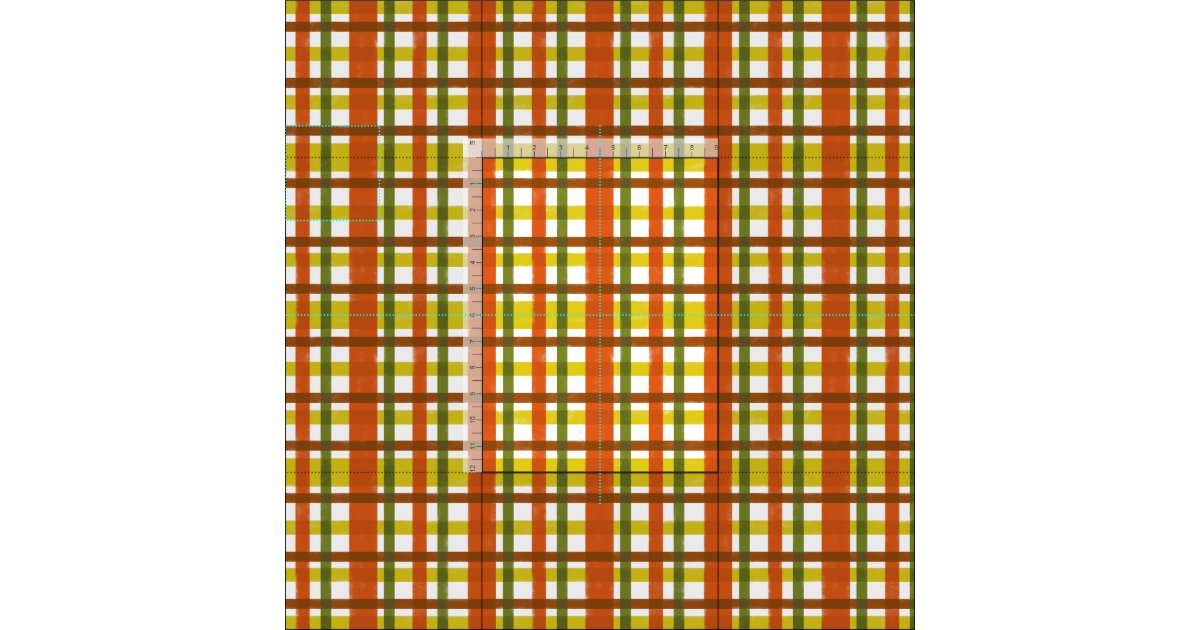 Retro 70s Orange Yellow Plaid Funky Fabric | Zazzle