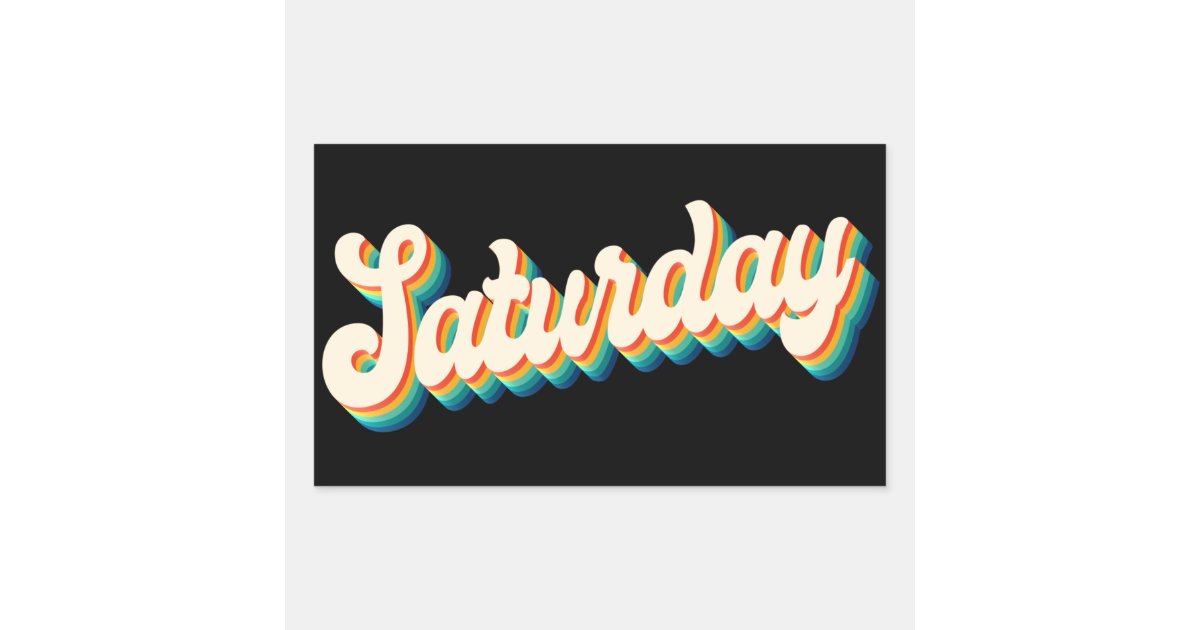 Retro 70s Saturday Weekend Disco Party Logo Rectangular Sticker | Zazzle