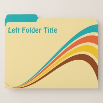 Retro 70's Stripes File Folder | Zazzle