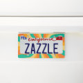 Retro 70s Sunburst Colorful Background License Plate Frame | Zazzle