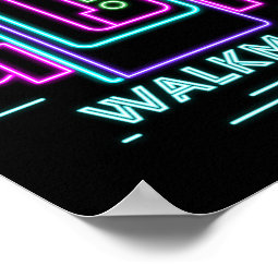Retro 80s 90s Neon Walkman Poster | Zazzle