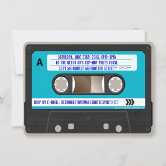 Retro 80's Cassette Tape Graduation Party Invitation | Zazzle