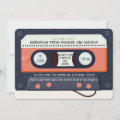 Retro 80's Cassette Tape Music Red Graduation Invitation | Zazzle