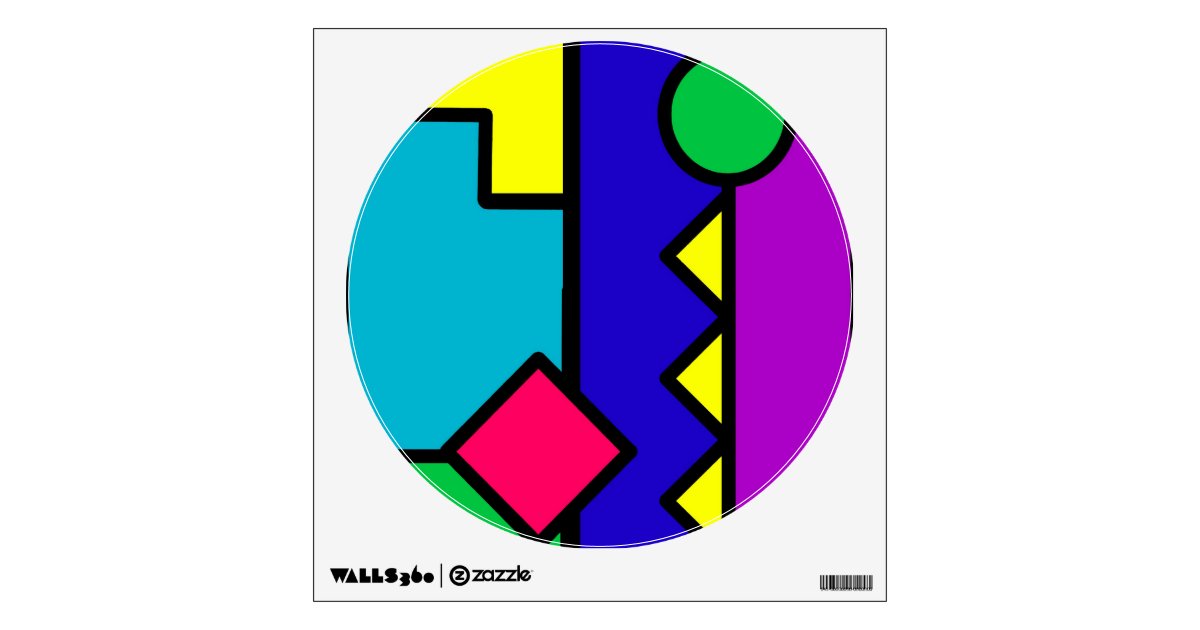 Retro 80s Color Block Wall Decal | Zazzle.com