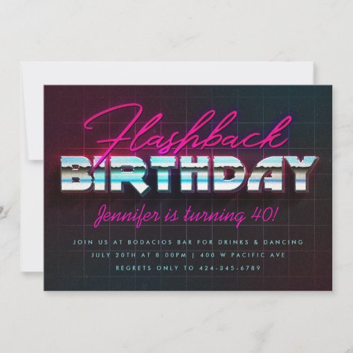Retro 80s Flashback Birthday Party Invitation | Zazzle