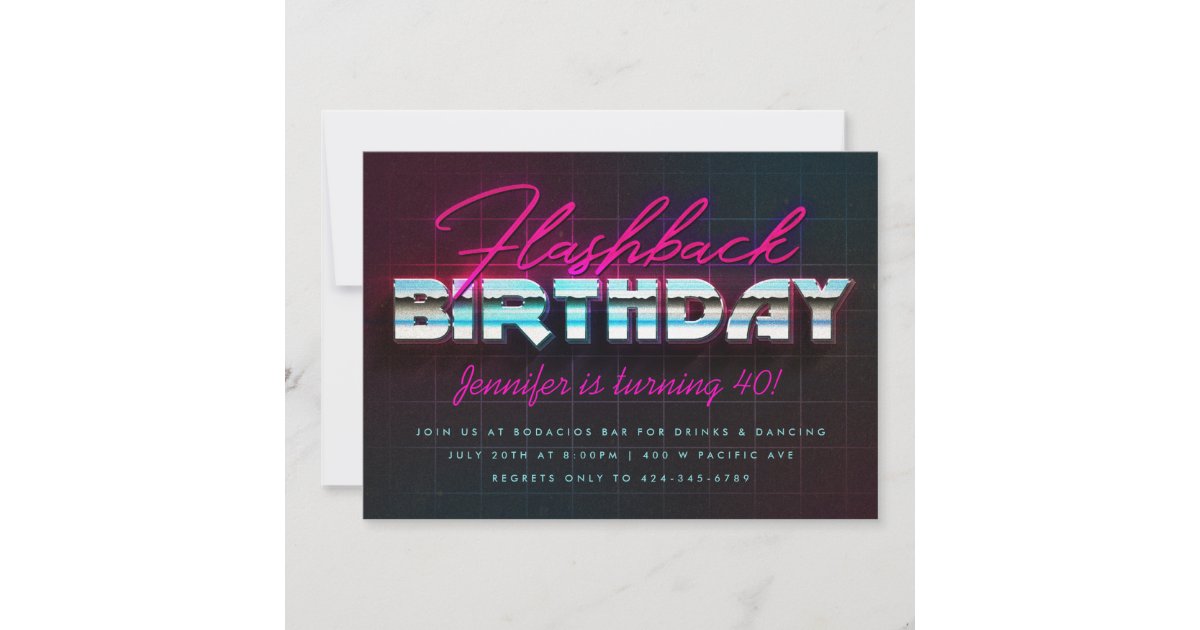 Retro 80s Flashback Birthday Party Invitation | Zazzle