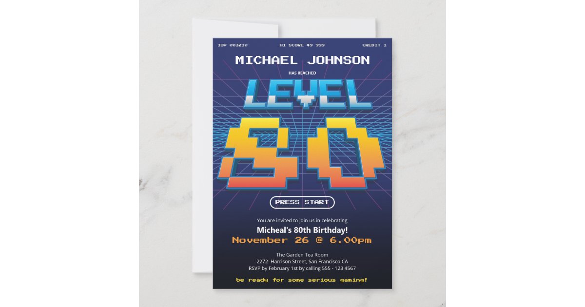 Retro 80s Fun 80th Birthday Party Invitation | Zazzle