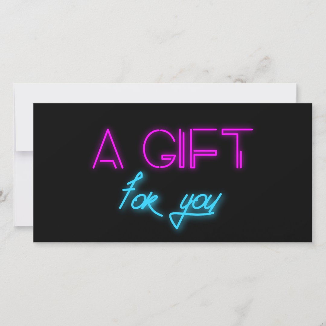 Retro 80s Neon lights gift certificate | Zazzle
