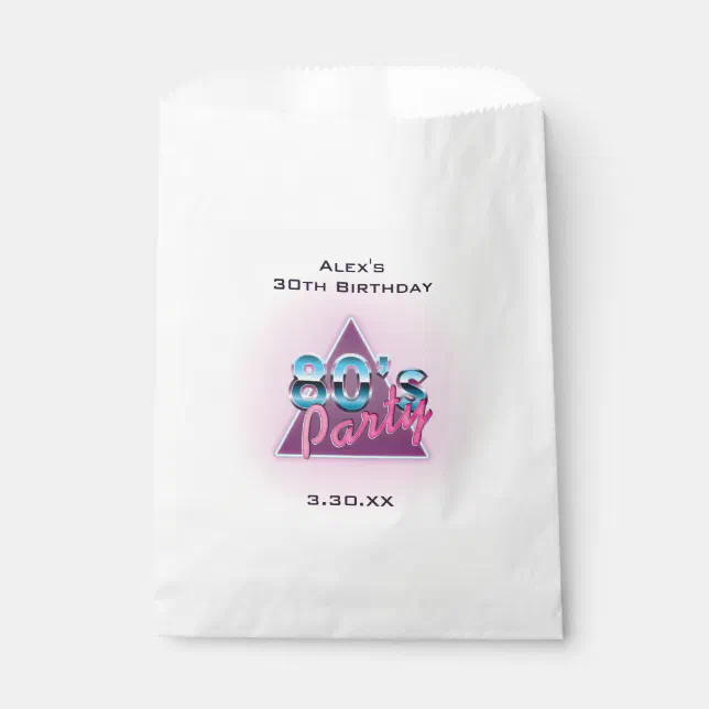Retro 80's Party Favor Bags | Zazzle