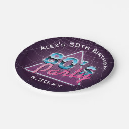 Retro 80's Party Paper Plate | Zazzle