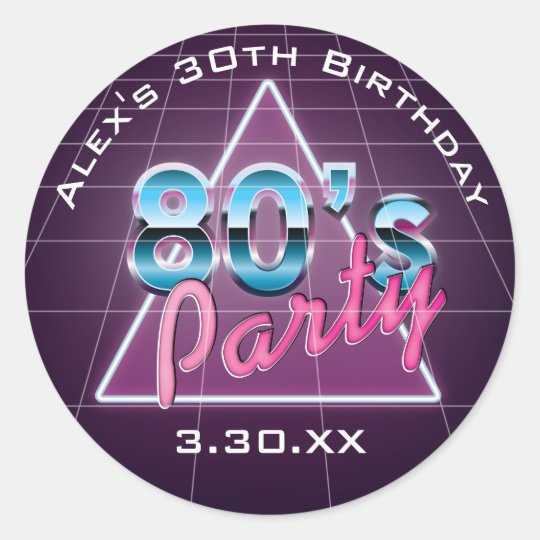 Retro 80's Party Stickers | Zazzle.com