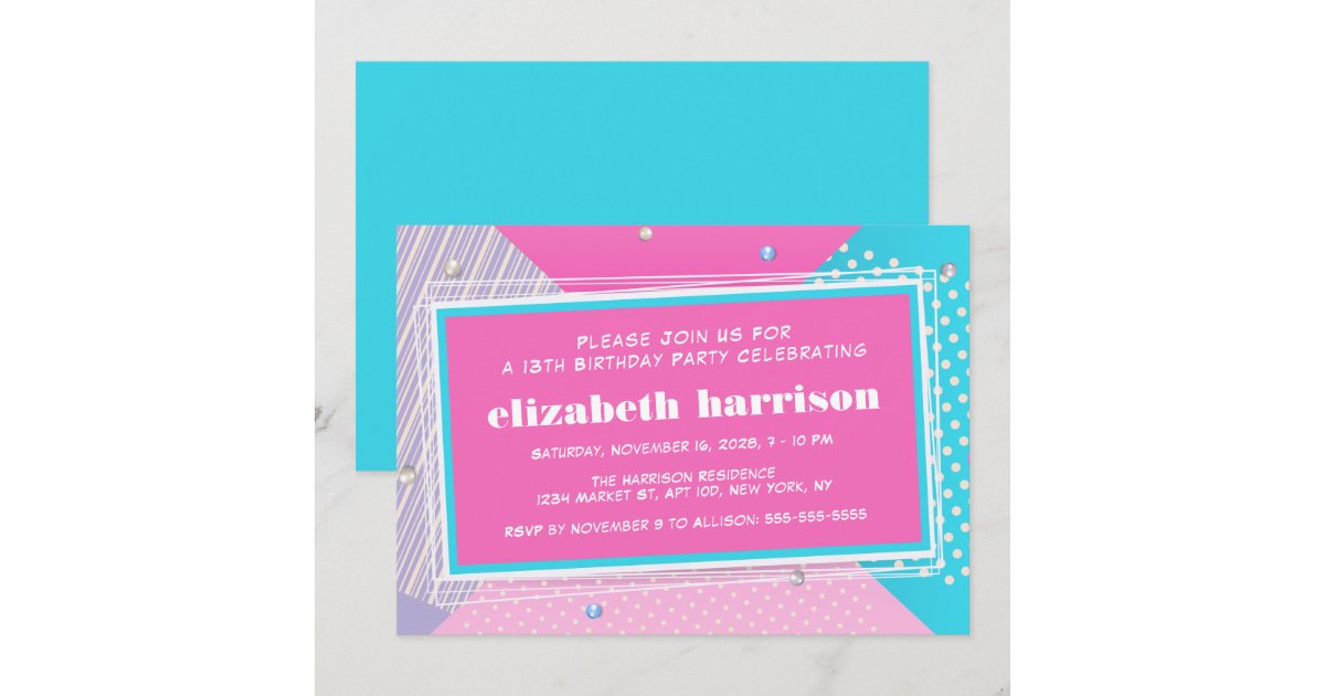 Retro 80's Pop Art Birthday Party Invitation | Zazzle