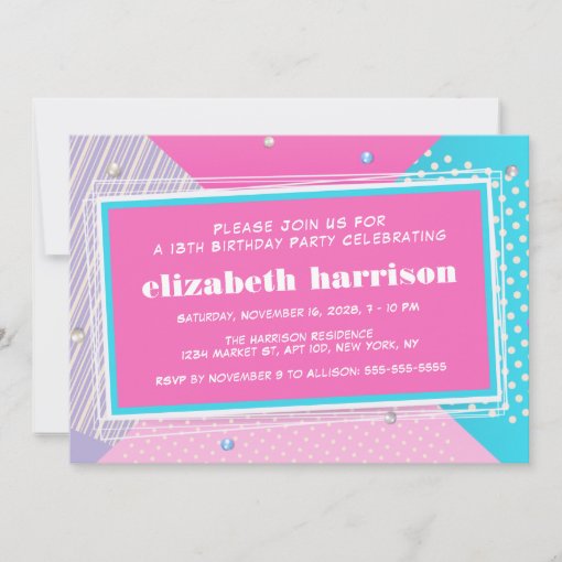 Retro 80's Pop Art Birthday Party Invitation | Zazzle