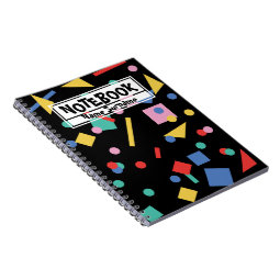 Retro 80s pop art geometric shapes notebook | Zazzle