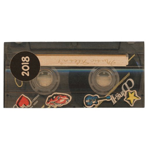 Retro 80s T3 Cassette Audiotape personalized USB Wood Flash Drive | Zazzle