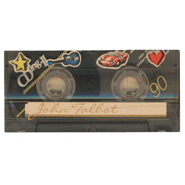 Retro 80s T3 Cassette Audiotape personalized USB Wood Flash Drive | Zazzle