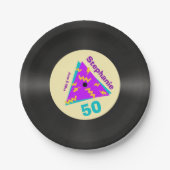 Retro 80s Themed 50th Birthday Party Faux Record Paper Plates | Zazzle