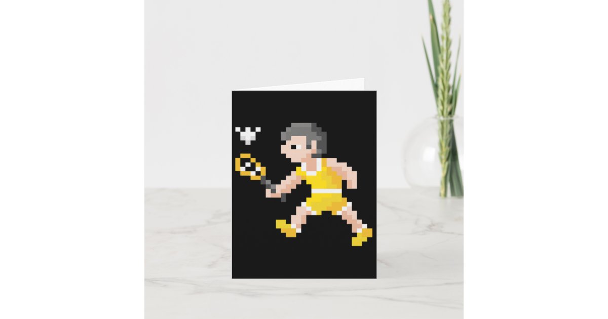 Retro 80s Video Game Pixel Art Badminton Player Card | Zazzle
