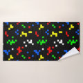Retro 8 Bit Video Game Graphics Pattern Bath Towel Set | Zazzle